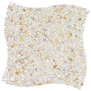 Ivy Hill Tile Pacif White Pebbles 11.81 in. x 11.81 in. Pearl Shell Mosaic Backsplash, Kitchen, Bathroom, Wall Tile (0.97 Sq. Ft. Sheet)