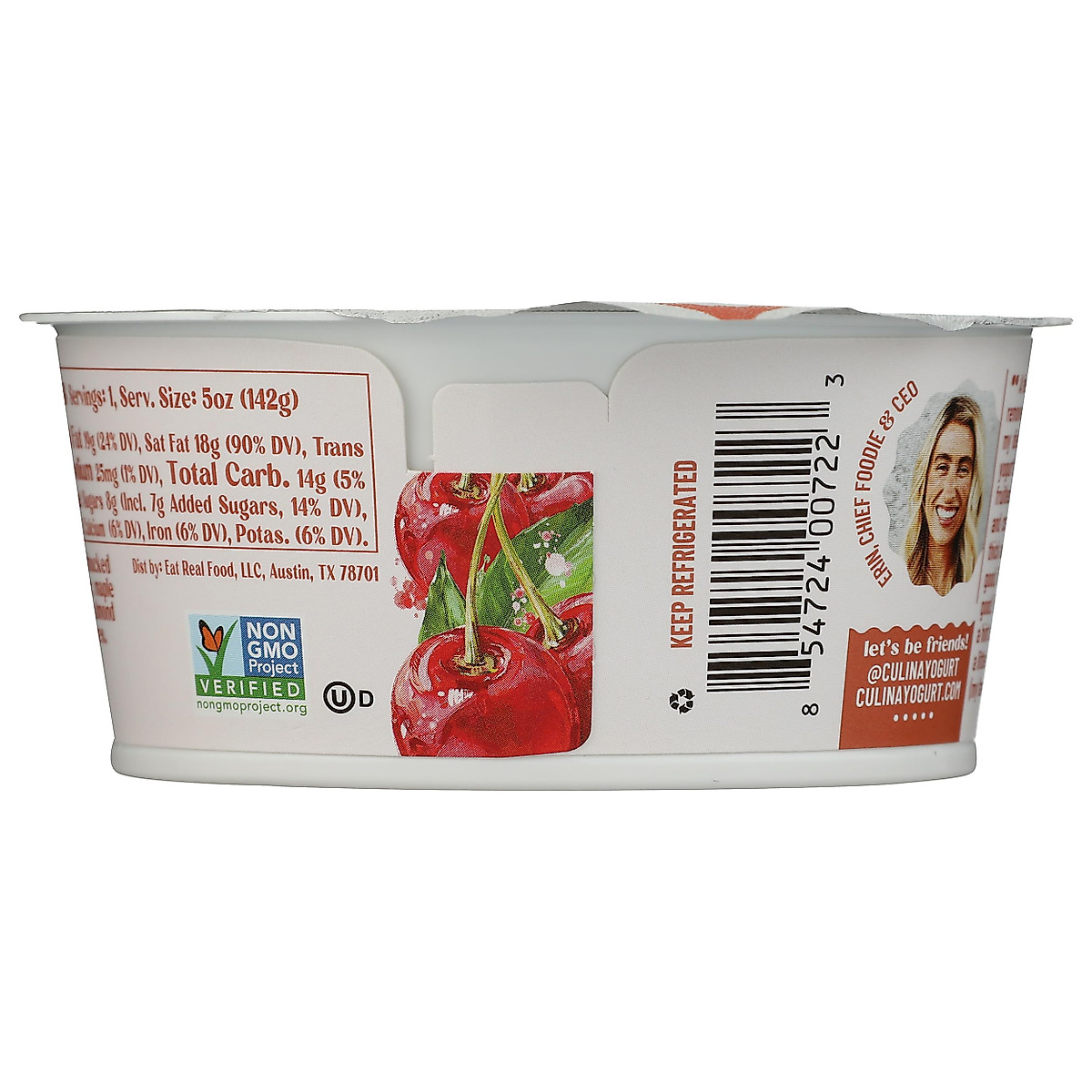 CULINA Sour Cherry Almond Coconut Yogurt, 5 OZ