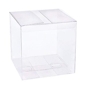 BENECREAT 10PCS Clear Wedding Favour Boxes 5x5x5 Square PVC Transparent Gift Boxes for Candy Chocolate Festival Gift Packaging
