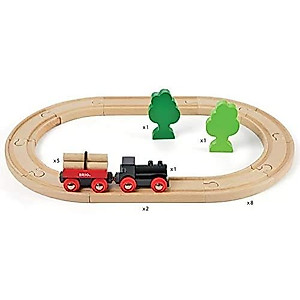 BRIO World - 33042 Little Forest Train Set - Premium 18-Piece Wooden Toy Train Set with Track and Accessories | Perfect for Kids Ages 3 and Up | FSC Certified for Sustainability