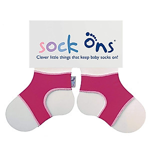 Sock Ons Clever Little Things That Keep Baby 2 Pack - Baby Pink & Fushcia (0-6 Months)