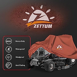 Zettum Riding Lawn Mower Cover - Lawn Tractor Cover Waterproof & Heavy Duty, 600D Outdoor Mower Cover Universal fit with Storage Bag for John Deere, EGO, Toro, Craftsman, Husqvarna, Honda and More
