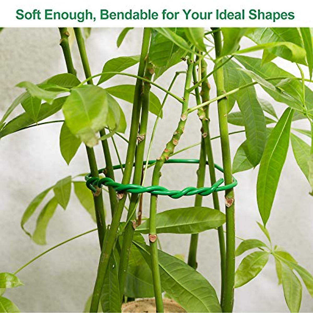 Soft Plant Wire, 65.6' Reusable Rubber Twist Ties Heavy Duty Garden Wire for Plants, Soft Twist Plant Tie to Support Plant Vines, Stems & Stalks and for Home Organization (65.6 feet/3.5mm Diameter)