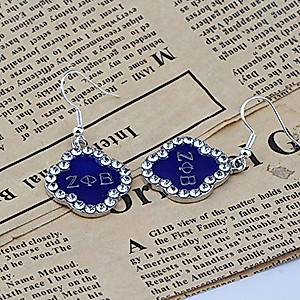BAUNA Sorority Jewelry Rhinestone Earring Beaded Bracelet Zeta Greek Gift Women Necklace (Rhinestone Earring)
