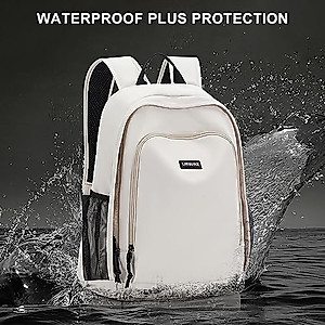 coowoz College Backpack Waterproof White College Bags For Women Lightweight Travel Rucksack Casual Daypack Laptop Backpacks For Men Women(White)