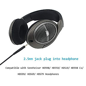 MQDITH Replacement Audio Cable Compatible with Sennheiser HD598 / HD558 / HD518 / HD598 Cs / HD599 / HD569 / HD579 Headphones