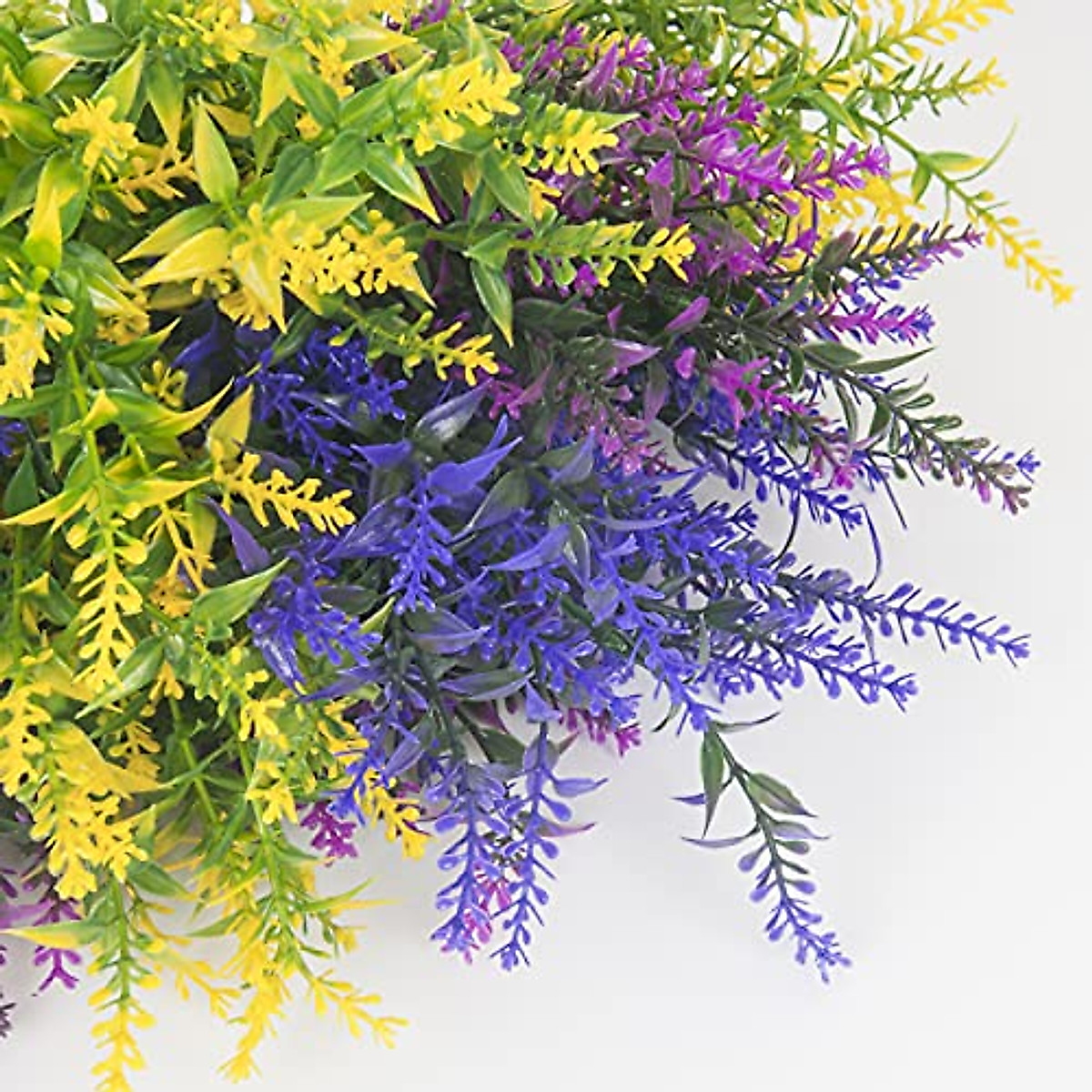 TELDRASSIL 18 Bundles Artificial Lavender Flowers Outdoor UV Resistant Fake Plastic Flowers Faux Plastic Shrubs for Indoor Outdoor Window Home Garden Decoration