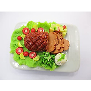 1:6 Compatible with Barbie Dollhouse Miniatures Food Honey Glaze Ham BBQ Thanksgiving Supply 16234