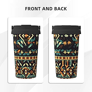 WANGZHAO Native American Patterns Print Double Wall Stainless Steel Vacuum Insulated Tumbler Cup Home Thermal Cup