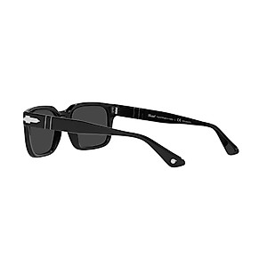 Persol PO3272S Rectangular Sunglasses, Black/Dark Grey Polarized, 53 mm