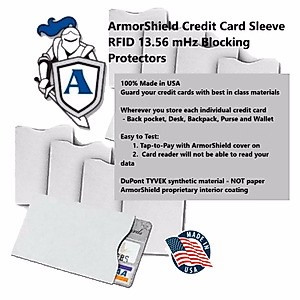 Semper Paratus Gear TYVEK Credit Card Sleeves 100% MADE IN USA - Anti-theft for Travel wallet, purse. RFID Blocking from identity theft (10PAK)