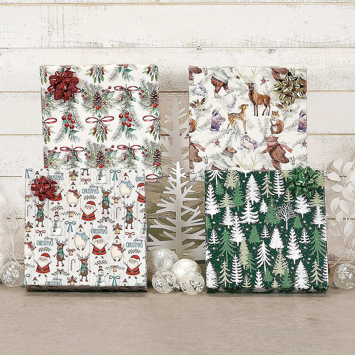 Current Holiday Forest Christmas Rolled Wrapping Paper - Premium Jumbo 23-Inch x 32-Foot Gift Wrap Roll, 61 Square Feet Total
