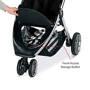 Britax B-Lively Lightweight Stroller, Raven - One Hand Fold, Large UV50+ Canopy, All Wheel Suspension