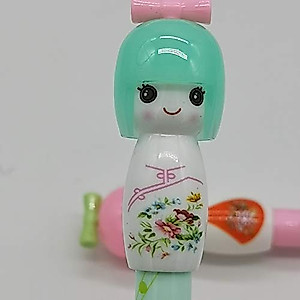 Baby bells Cartoon Small Fresh Japanese Doll colored gel pens, writing 0.38mm black ink roll pen (12PCS)