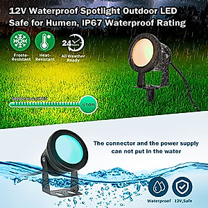 RUICAIKUN Outdoor Lights,10w Spot Lights Outdoor with US Plug and Remote Control,Dimmable Colored Halloween Decor Outdoor Lights,Waterproof Spotlight with Timer