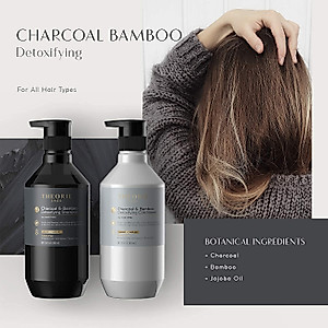 Theorie Charcoal Bamboo Detoxifying Conditioner- Purify & Restore, Nurture Color & Keratin Treated Hair, Suited For All Hair Types, 400ML