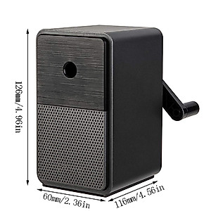 Hand Crank Wooden Pencil Sharpener, Pencil Sharpener Manual, Long Point Pencil Sharpener, 5 Adjustable Pencil Nibs, Helical Steel Blade - for School/Home/Office