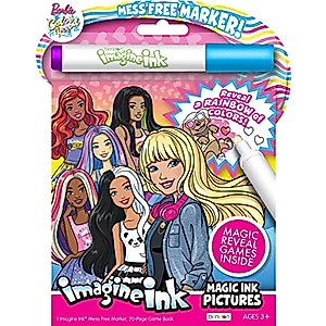 Bendon Barbie Mattel 20-Page Imagine Ink Magic Pictures with 1 Mess Free Marker 47002