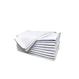 DrupsCo Waffle Weave Towels - Set of 10 Waffle Weave Towels - 16x24 inch Waffle Weave Microfiber Towel