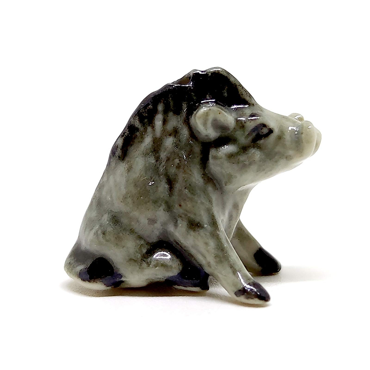SSJSHOP Wild Boar Baby Pig Micro Tiny Dollhouse Figurines Ceramic Hand Painted Animals Collectible Small Gift Home Garden Decor (Wild Boar)