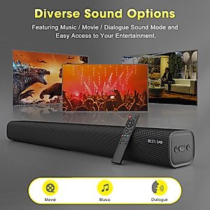 BESTISAN 100W Sound Bars for TV, Sound Bar with Bluetooth, HDMI-ARC, Optical, AUX Input,Soundbar Sound System for TV Speakers,Home Theater, Projectors