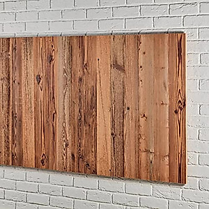 Brown Headboard Farmhouse King Size Bed Headboard Hanging Reclaimed Barnwood Head The Bed Wall Mount Panels Only Vintage Style Rustic Boho Chic Light Plank Wood Board Bedroom Furniture (King Size)