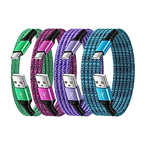 Samsung Charger USB C Cord 4Pack(3ft+5ft+6ft+9ft) Fast Charging Type C Cable Braided Cord for Galaxy A16 S24 A15 A14 A54 A25 Z Fold 6 5 Z Flip 5 A24 A13 A53 S23 S22 S21 S20 Ultra FE,Pixel 9 8 7 6 Pro