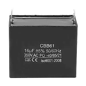 CBB61 Capacitor，350VAC 16uF Motor Running Starting Capacitor Generator，50/60Hz Start Capacitor Run Capacitor，for Brushless Gas & Generators