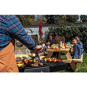 Nexgrill Premium 3 Burner Propane Barbecue Gas Grill, Side Table Open Chart with Wheels, Outdoor Cooking, Patio, Garden Barbecue Grill, 27000 BTUs, Black and Silver