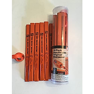 Carpenter Pencil and Carpenter Pencil Sharpener The Home Depot 10pk (10 Pk with Sharpener)