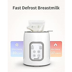 Bottle Warmer, GROWNSY 8-in-1 Fast Baby Milk Warmer with Timer for Breastmilk or Formula, Accurate Temperature Control, with Defrost, Sterili-zing, Keep, Heat Baby Food Jars Function