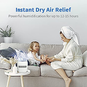 DobeTiny Humidifiers for Bedroom,No Mist Evaporative Humidifier（2.5L）, Replaceable Filter with Adjustable night light,Auto Shut-Off