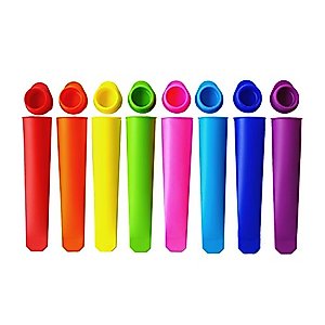Mirenlife Silicone Ice Pop Molds,Popsicle Maker Molds,8 Vibrant Colors,Set of 8