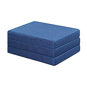 Sleeplace SVC04TM02O 4 inch Tri Folding Topper，Blue，Cot
