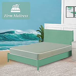 Greaton 8" Firm Sleeping Mattress, Double Sided Vinyl Mattresses for Complete Comfiness, Waterproof Security for Long Time Use, Provides All Rounded Necessary Body Support, Full XL, Green