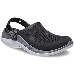Crocs Unisex LiteRide 360 Clogs, Black/Slate Grey, 8 Men/10 Women