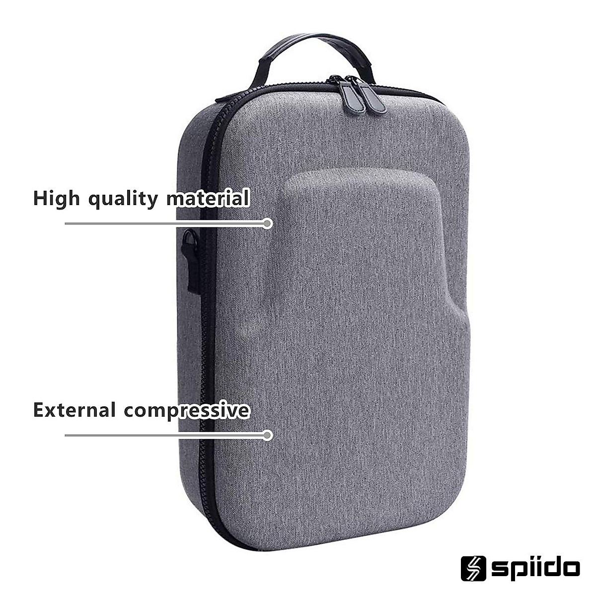 Spiido [2023 Upgrade] Hard Travel Case for Oculus Quest 2 /Oculus Quest VR Gaming Headset and Controllers Accessories Waterproof Shockproof Carrying Case (Gray)
