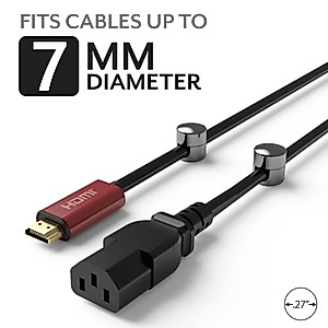 ICONIT Cable Anchors for Desk Organization Gun Metal | Premium Aluminum Cord Organizers | Charger + Cable Management Clips for Home & Office | Stylish, Sturdy, & Functional | (3 Pack)