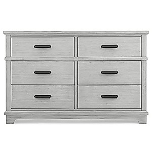 Delta Children Simmons Kids Asher 6 Drawer Dresser with Changing Top, Fully Assembled, Greenguard Gold Certified, Rustic Mist