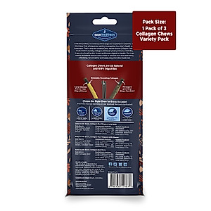 Barkworthies Harvest Buffet Collagen Sticks (6-Inch, 3-Count) - Great Tasting, Easily Digestible, Variety Pack, Dog Chew