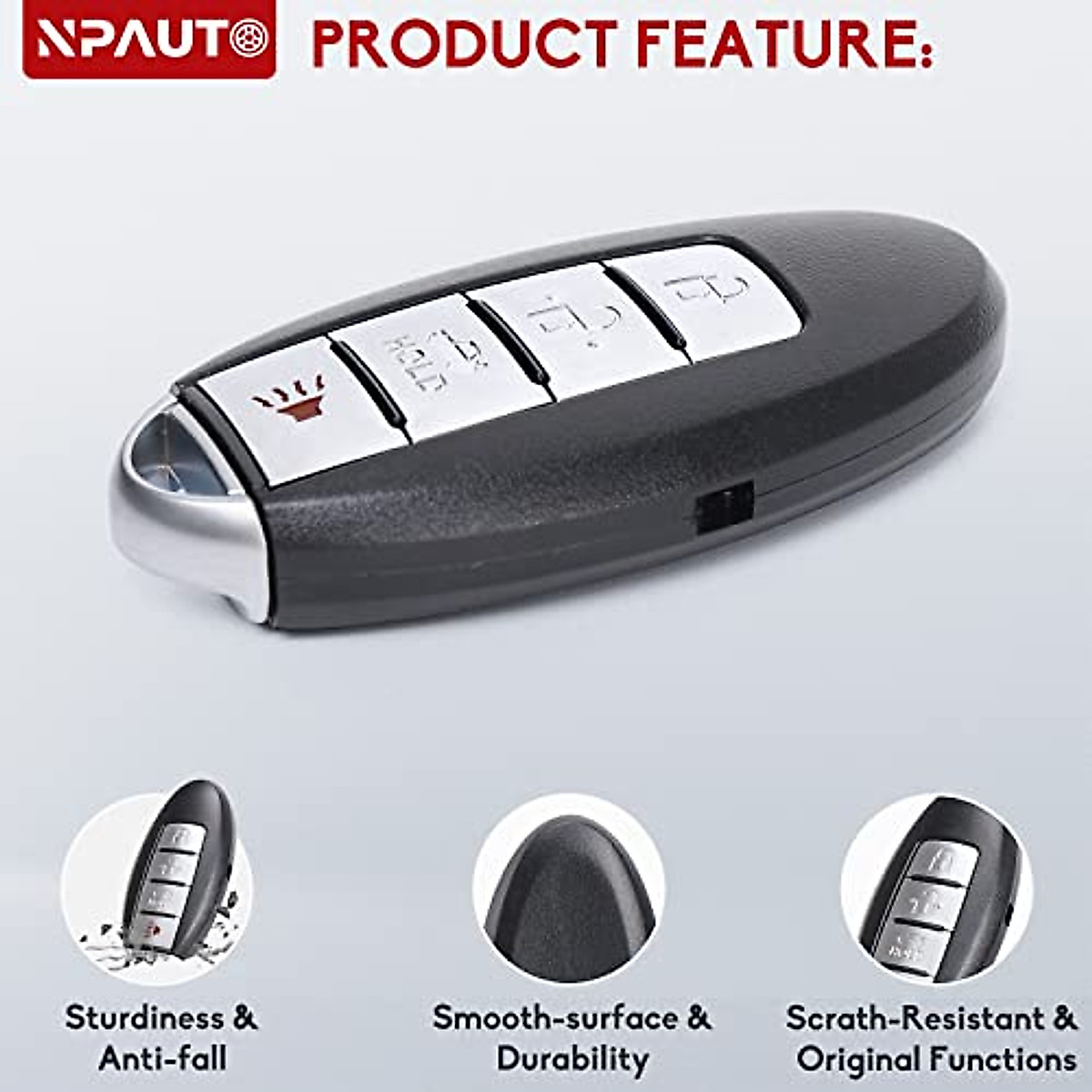 NPAUTO Key Fob Replacement Fits for Nissan Altima 2007-2012, Maxima Murano 09-14, Infiniti G25 G35 G37 FX35 Q60 & More Keyless Entry Remote Control Smart Proximity Car Key Fobs KR55WK48903 KR55WK49622