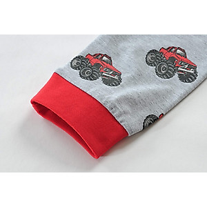 Little Boys Gray Pajamas Sleepwear Red Race Car Toddler Pyjamas Pant Sets for 6t Kids