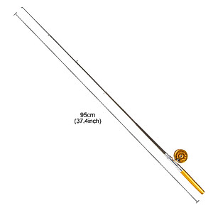 Saim Fishing Rod 36In(3Ft) Mini Portable Pocket Aluminum Alloy Fish Rod Pen - Great Gift for Father Husband Man Son