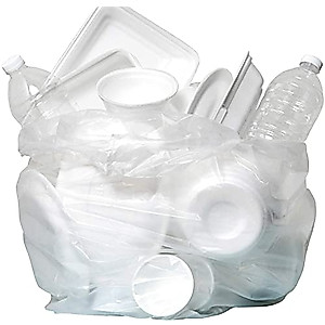Aluf Plastics 12-16 Gallon Clear Trash Bags (1000 Count) - 24" x 33" - 8 Micron Equivalent High Density Value Garbage Bags for Bathroom, Office, Industrial, Commercial, Janitorial, Recycling