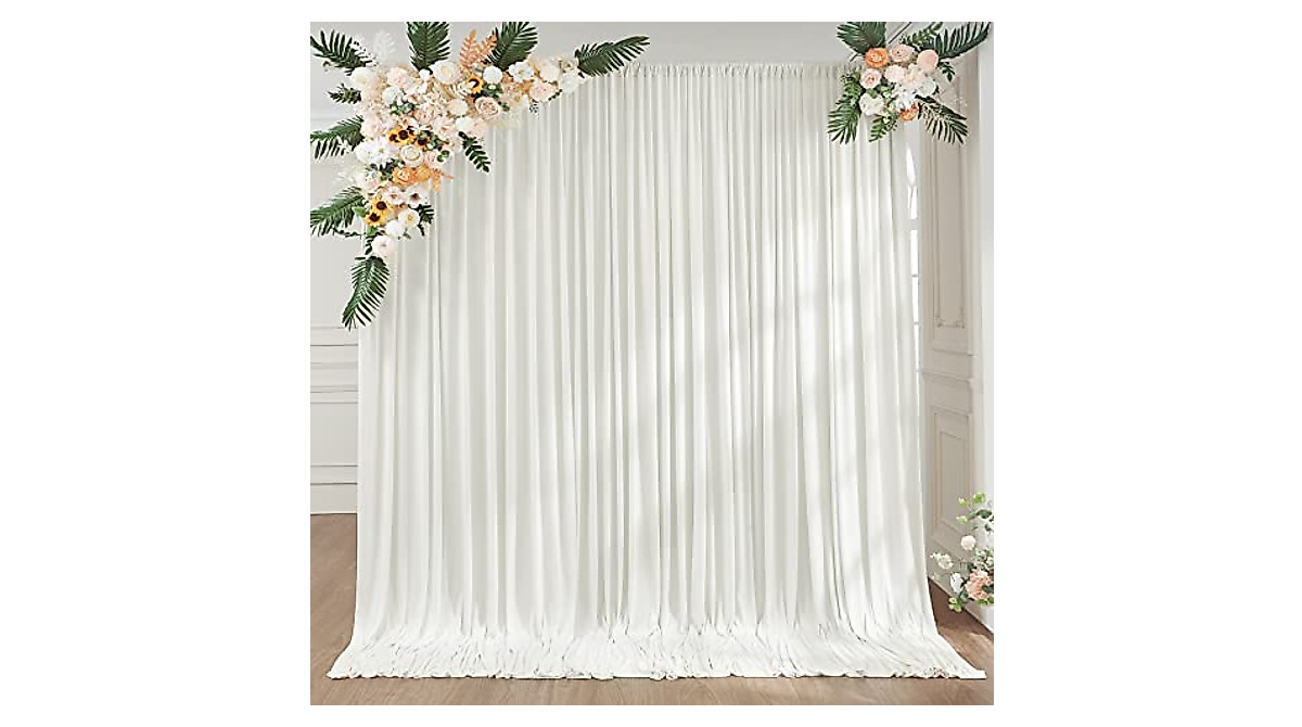 Elegant Ivory Backdrop Curtain - 10ft x 10ft Wrinkle-Free Fabric