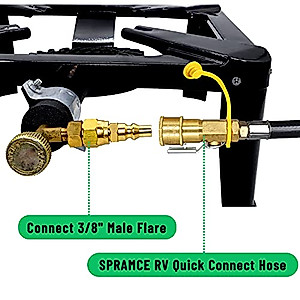 12 Ft Quick Connect Propane Hose for Rv to Grill, Upgrade Portable Fire Pit, Barbecue Grill, Camping Cook Stove to Quick Connection Interface, with 1/4" Quick Key Connect Plug X 3/8" Female Flare