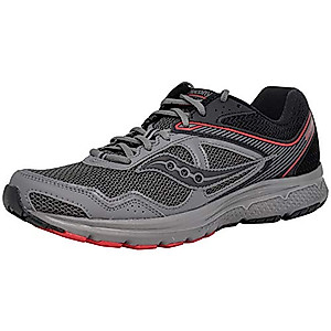 Saucony Men's Cohesion 10 Grey/Black/Red Running Shoe 10 M US