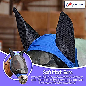 Derby Originals Reflective Lycra Fly Mask with 1 Year Warranty Mesh Eyes and Ears