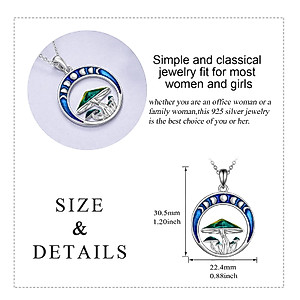 YAFEINI Mushroom Necklace for Women Sterling Silver Mushroom Pendant Moon Mushroom Jewelry Gifts for Girls Teen Friend (A-Moon Mushroom)