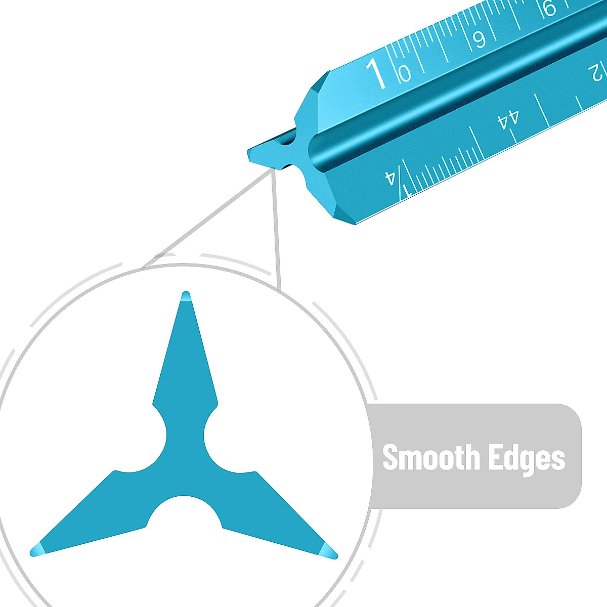 Mr. Pen- Small Architectural Scale Ruler, Aluminium, 6 Inch, 2 Pack, Black and Blue, Pocket Size Ruler, Triangle Ruler, Metal Ruler Set, Architect Scale Ruler for Blueprints